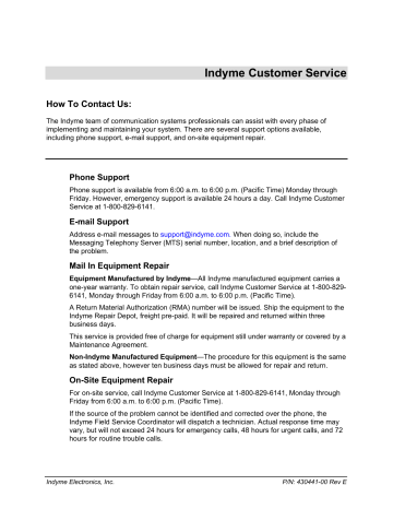 Indyme call management system User Manual | Manualzz