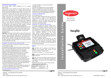 Ingenico iSC480 Installation Guide | Manualzz