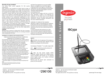 Payment Terminal ISC 350 Installation Guide | Manualzz