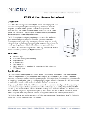 INNCOM International GTC202517TXR MotionSensor User Manual | Manualzz