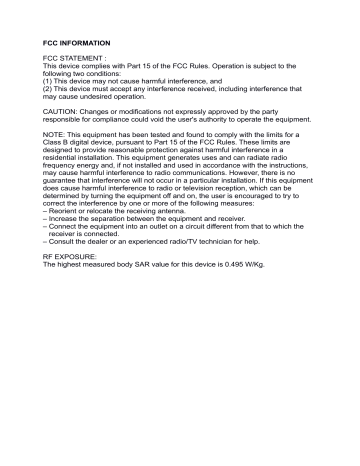 FCC Statement for device | Manualzz