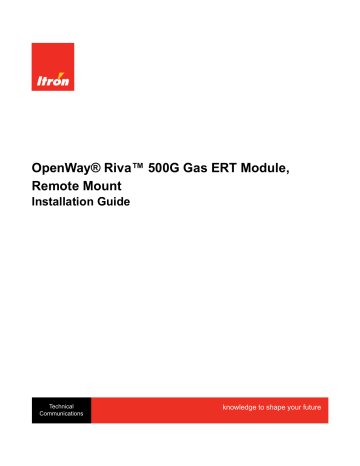 Itron Riva 500G Gas ERT Module Installation Guide | Manualzz