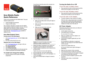 Itron Mobile Radio Quick Reference Guide | Manualzz