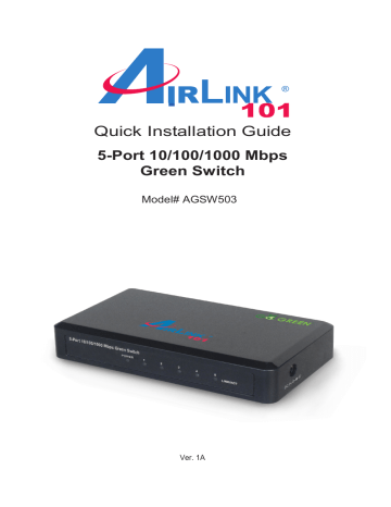 AirLink101 AGSW503 Quick Installation Guide | Manualzz