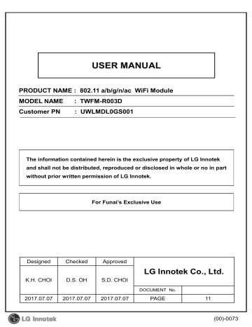 WiFi module TWFM-R003D User Manual | Manualzz