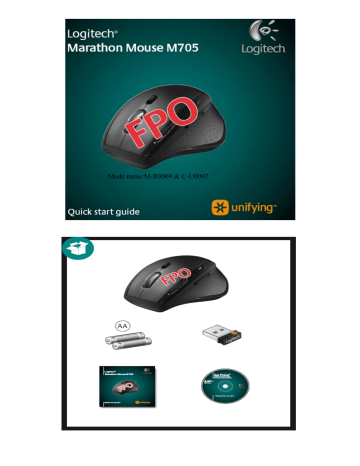 Logitech M705 Marathon Mouse Quick start guide | Manualzz
