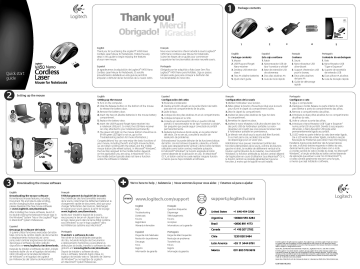 Logitech V450 Nano Cordless Laser mouse Quick start guide | Manualzz