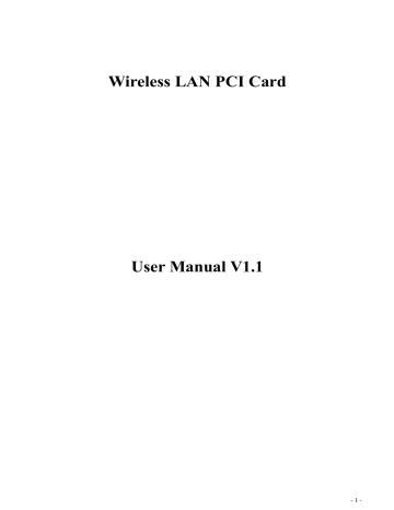 Wireless LAN PCI Card User Manual | Manualzz
