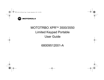 MOTOTRBO XPR 3500/3550 User Guide | Manualzz