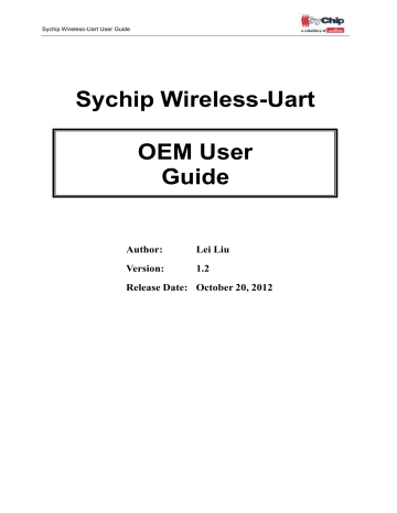 Sychip Wireless-Uart User Guide | Manualzz