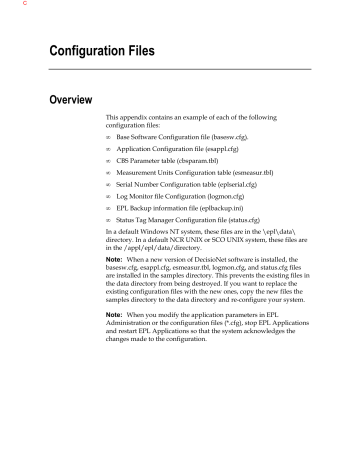 EPL System Configuration Files | Manualzz