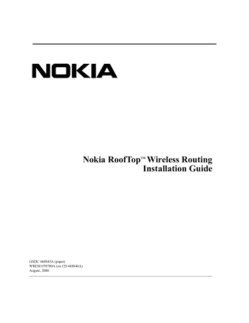 Nokia RoofTop Wireless Routing Installation Guide | Manualzz