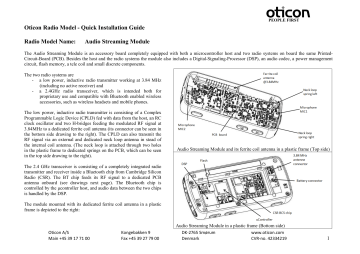 Oticon Audio Streaming Module Quick Installation Guide | Manualzz