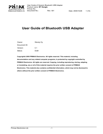 Bluetooth USB Adapter BT Dongle User Guide | Manualzz