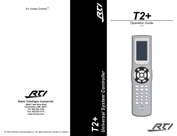 RTI T2+ Operation Guide | Manualzz