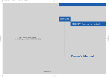 DIRECTV D10 200 Receiver User's Guide | Manualzz