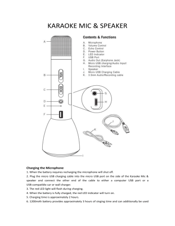 Karaoke Microphone User Manual | Manualzz