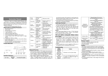 Bluetooth audio magic sound box Instruction Manual | Manualzz