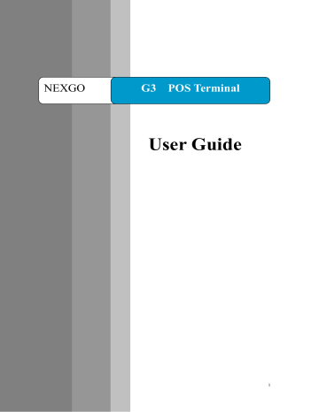 NEXGO G3 POS Terminal User Guide | Manualzz