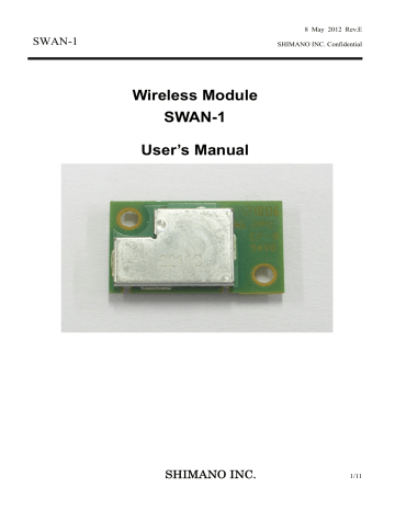 Wireless Module SWAN 1 User Manual | Manualzz