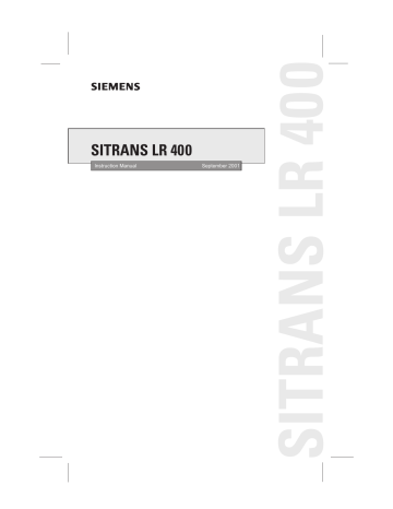 SITRANS LR 400 Instruction Manual | Manualzz