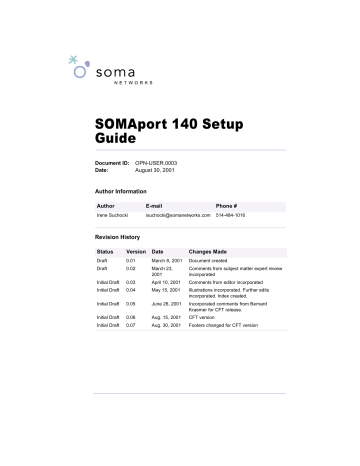 SOMAport 140 Setup Guide | Manualzz