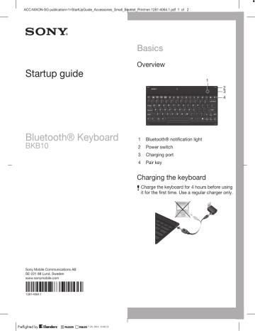 Bluetooth keyboard BKB10 Startup guide | Manualzz