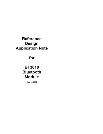 Tecom BT3010 Bluetooth Module Application Note | Manualzz