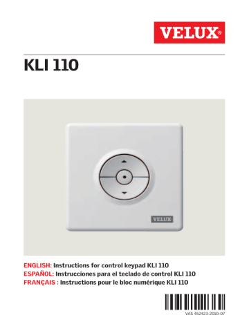 VELUX KLI 110 Control Keypad Instructions | Manualzz