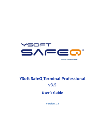 YSoft SafeQ v3.5 User Guide | Manualzz