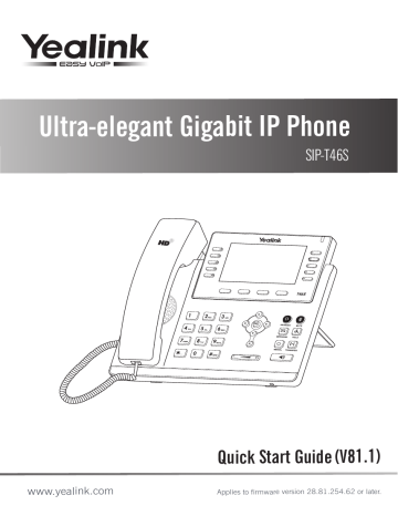 Yealink IP Phone SIP-T46S Quick Start Guide | Manualzz