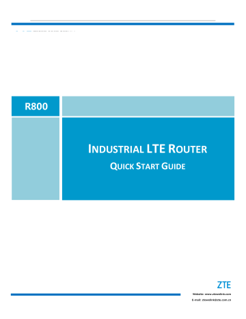 Industrial LTE Router R800 Quick Start Guide | Manualzz