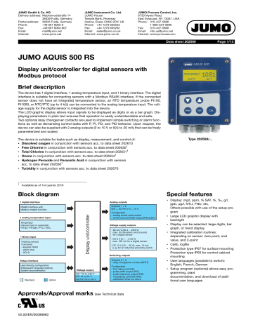 JUMO AQUIS 500 RS Manual | Manualzz