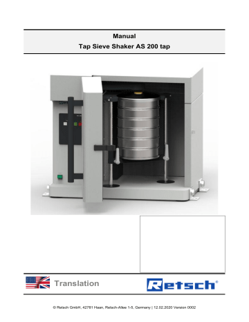 Retsch AS200 tap Manual | Manualzz