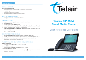 Yealink SIP-T56A Quick Reference User Manual | Manualzz