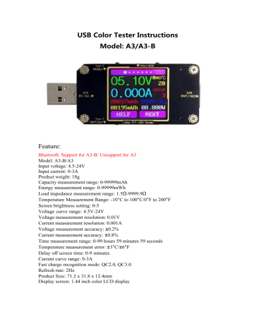 MakerHawk USB Power Meter Tester User Guide | Manualzz