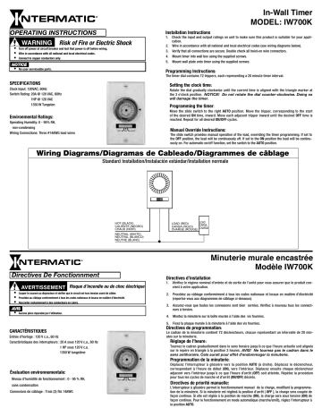 Intermatic, Inc. IW700K Intermatic 20-Amp Heavy Duty In-Wall Timer User ...