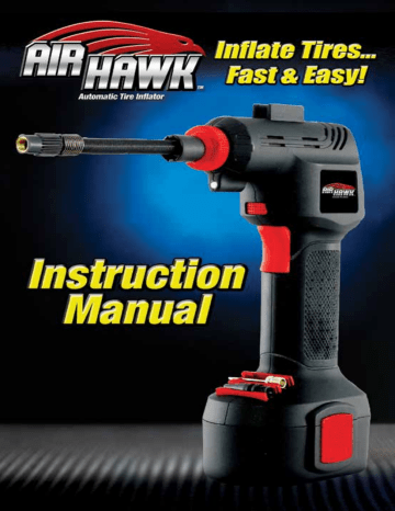 Ontel AHP-MC6/2 Air Hawk Pro Automatic Cordless Tire Inflator Portable Air Compressor User ...