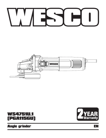 WESCO 6 Amp POWER Angle Grinder Tool User Manual | Manualzz
