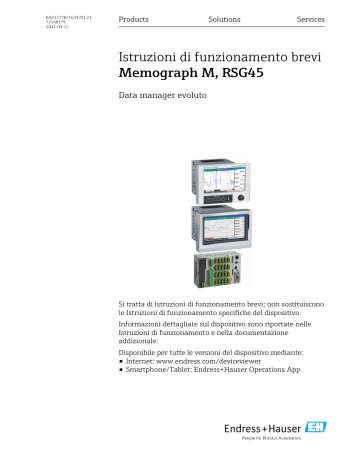 Endres+Hauser Memograph M, RSG45 Manuale utente | Manualzz