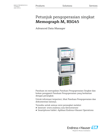 Endres+Hauser Memograph M, RSG45 Panduan pengguna | Manualzz
