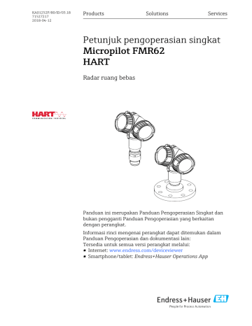 Endres+Hauser Micropilot FMR62 HART Brief Panduan pengguna | Manualzz