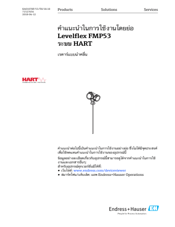 Endres+Hauser Levelflex FMP53 HART Brief คู่มือการใช้ | Manualzz