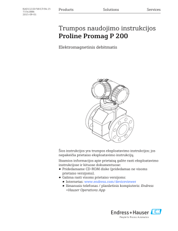 Endres+Hauser Proline Promag P 200 Brief Vartotojo vadovas | Manualzz