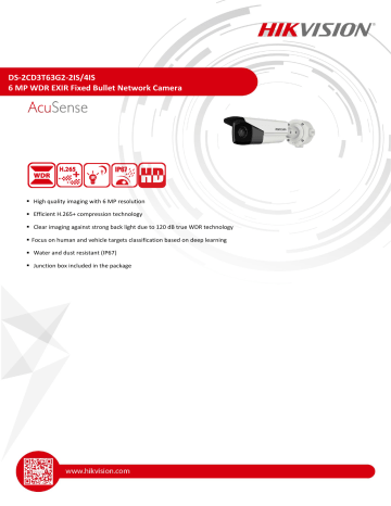 Hikvision DS-2CD3T63G2-2IS/4IS Network Camera Data Sheet | Manualzz