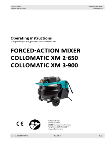 Collomix Collomatic XM 2-650 Operating Instructions Manual | Manualzz