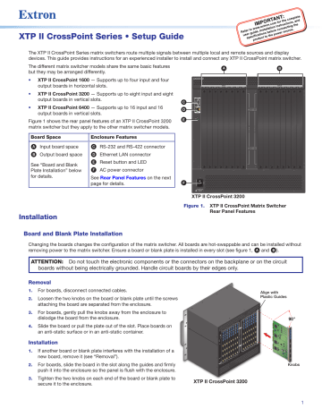 Extron XTP II CrossPoint 6400 Setup Guide | Manualzz