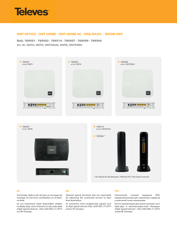 Televes Basic ONU module 1x 1GbE Ethernet Data Sheet | Manualzz