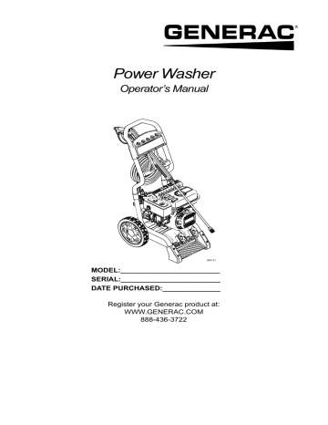 Generac 2800 PSI G0065970 Power Washer Manuel utilisateur | Manualzz