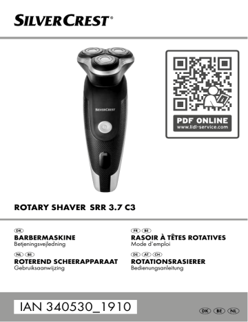 Silvercrest SRR 3.7 C3 Rotary shaver Bedienungsanleitung | Manualzz